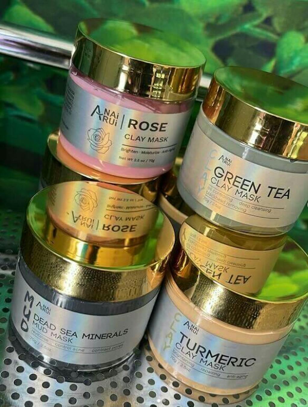 ANAIRUI Facial Mask Kit with Turmeric,Rose,Avocado Green Tea Clay Mask