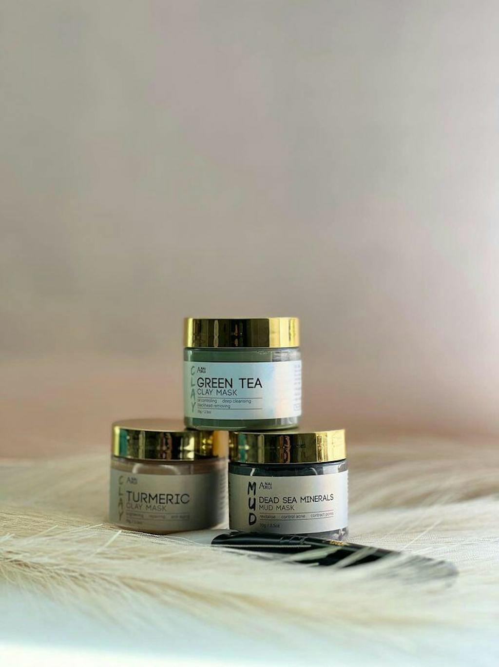 ANAiRUi Natural Facial Clay Mask Set (Turmeric,Green Tea,Dead Sea Mud ...