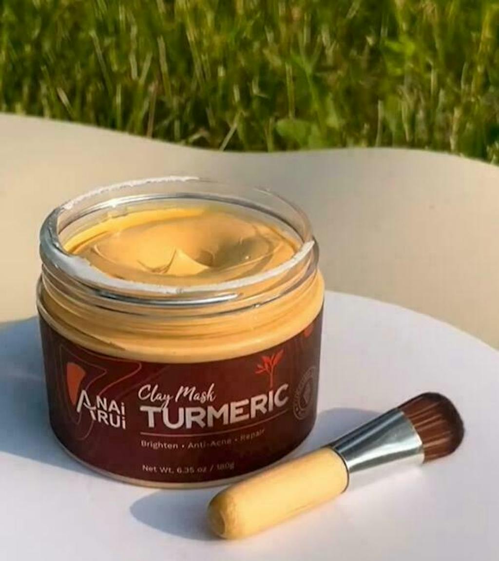 ANAIRUI Turmeric Clay Facial Mask for Acne, Skin Brightening Face Mask