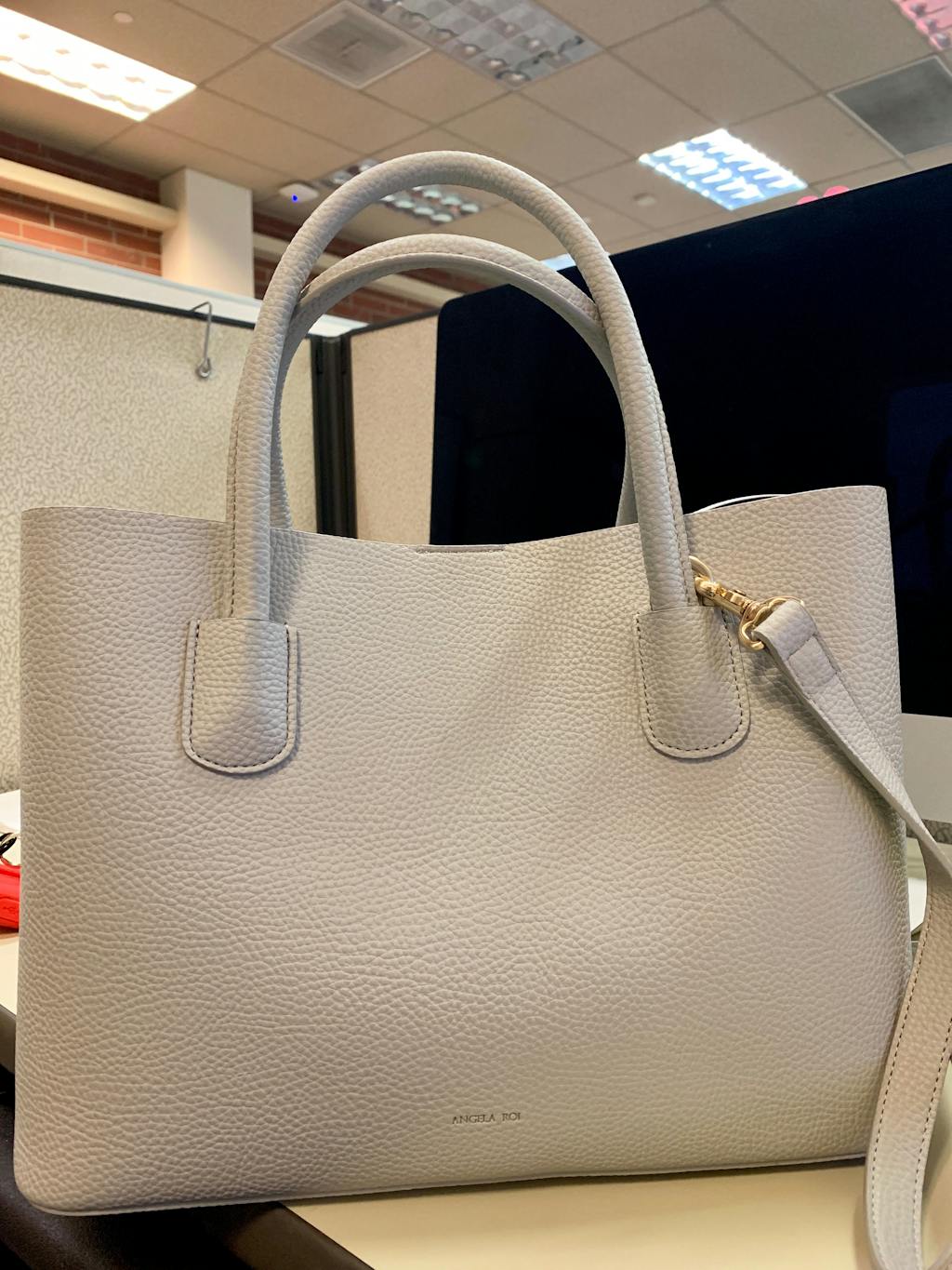 Luxury Designer Vegan Handbags - Cher Tote Light Gray