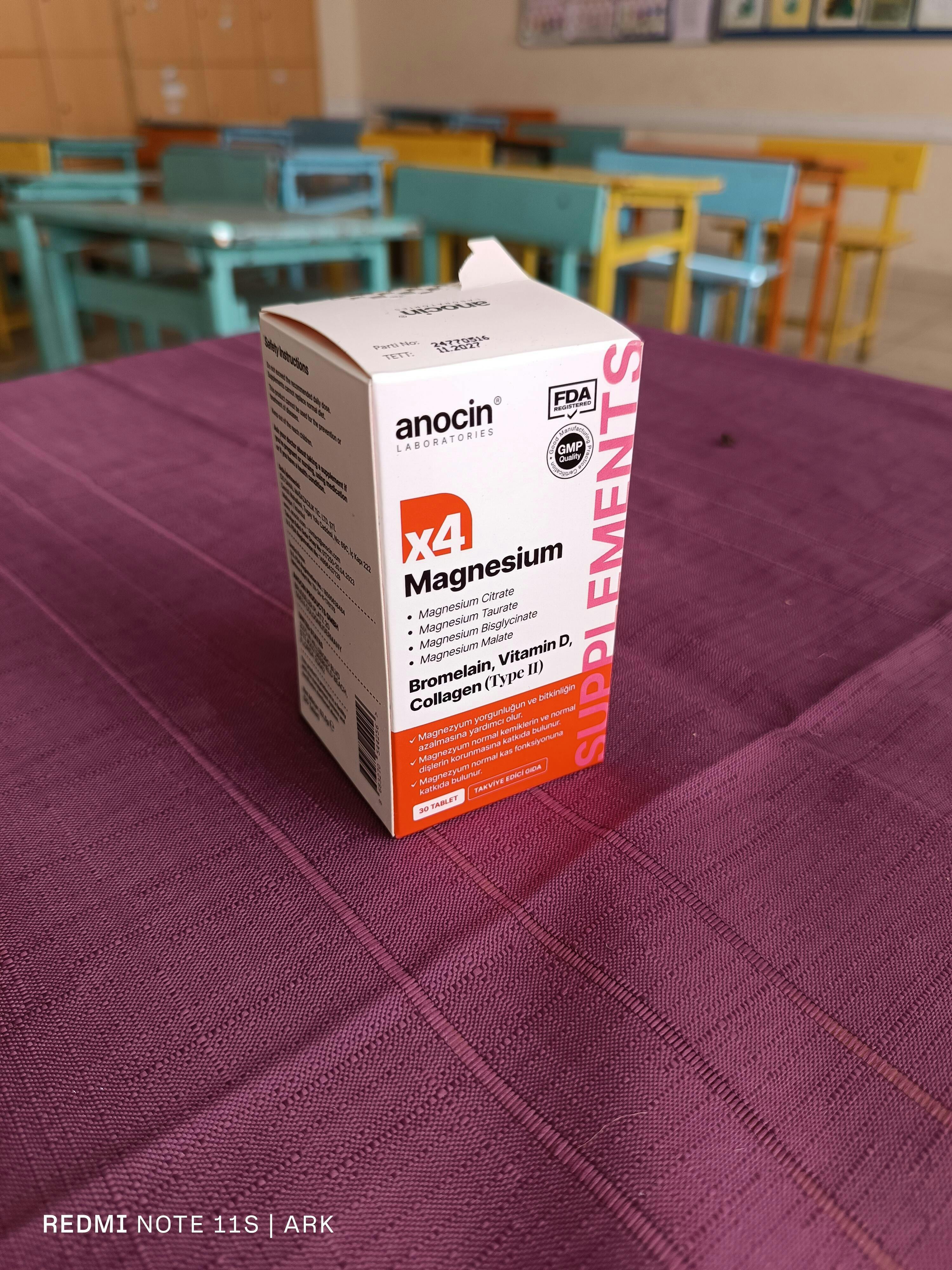 Magnezyum X4 - Sitrat, Taurat, Bisglisinat, Malat + Bromelain, D Vitam ...