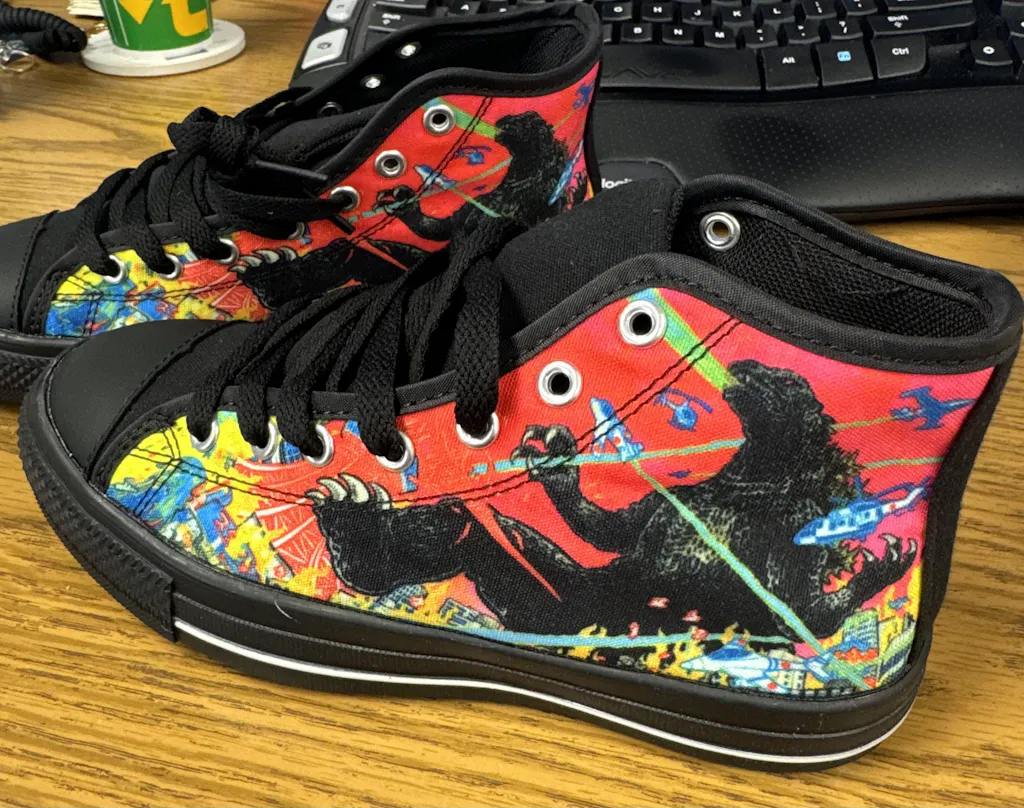 Godzilla King of the Monsters Shoes High Top Sneakers for Kids and Adu ...