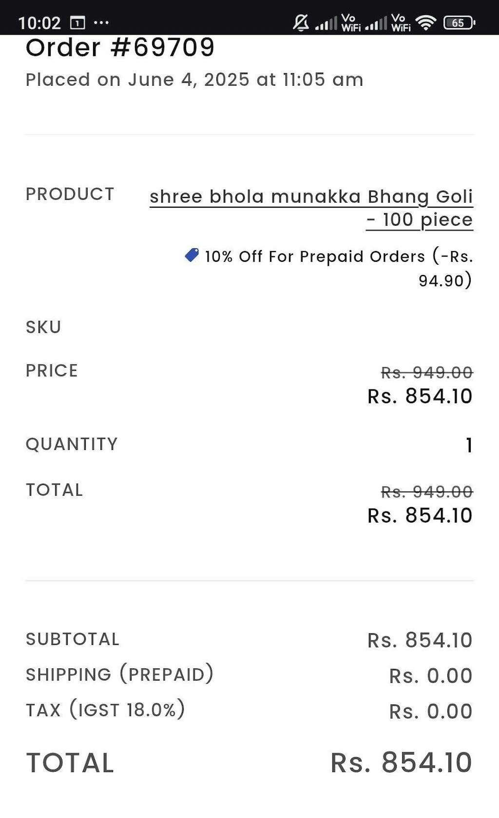 Buy shree bhola munakka Bhang Goli online – AquaHerbals