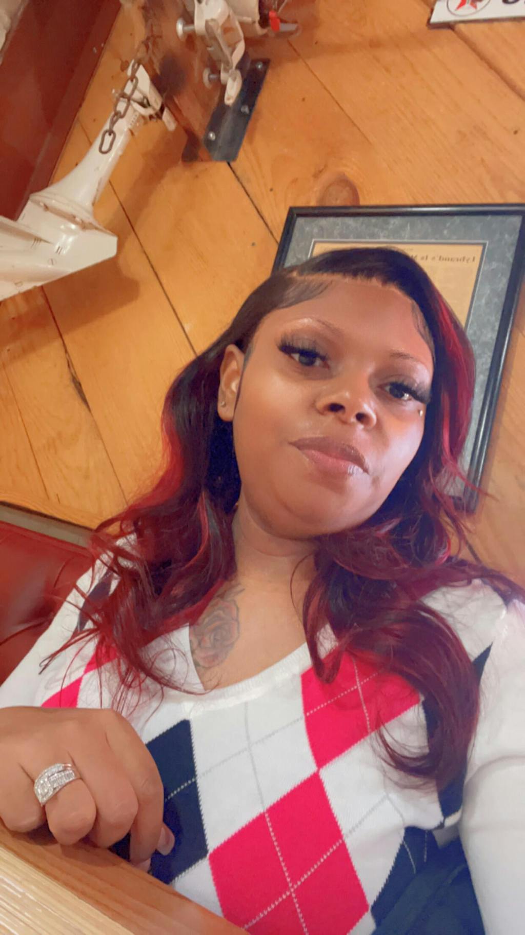 13x4 Lace Dark Burgundy With Rose Red Highlights Body Wave HD Lace Col ...