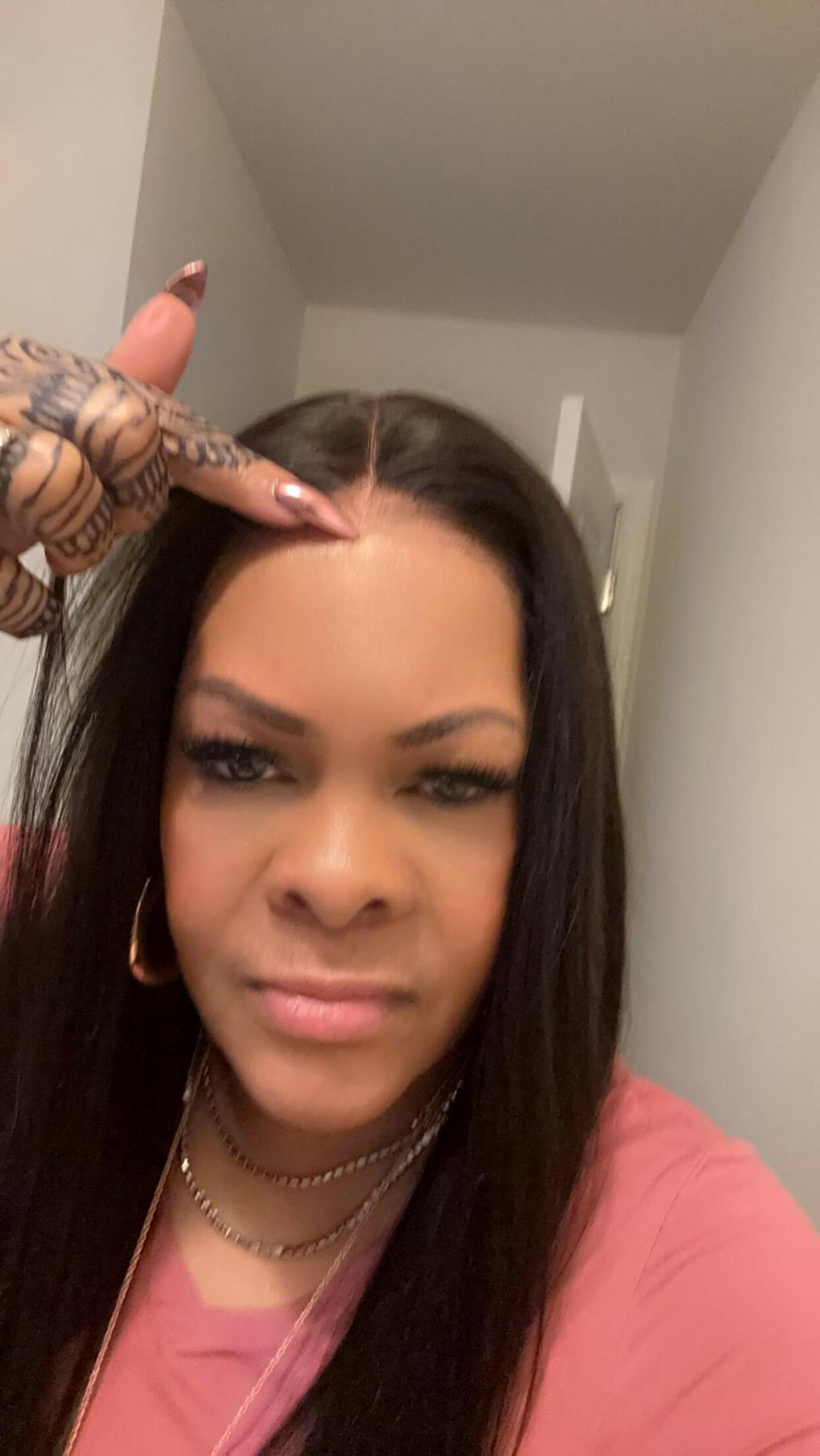 Arabella 6 Inches Deep Part Silky Straight Wig Middle Part Natural Bla