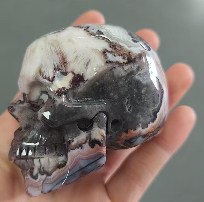 3 Inch Red Crazy Lace Agate Crystal Skull – Arcane Skull