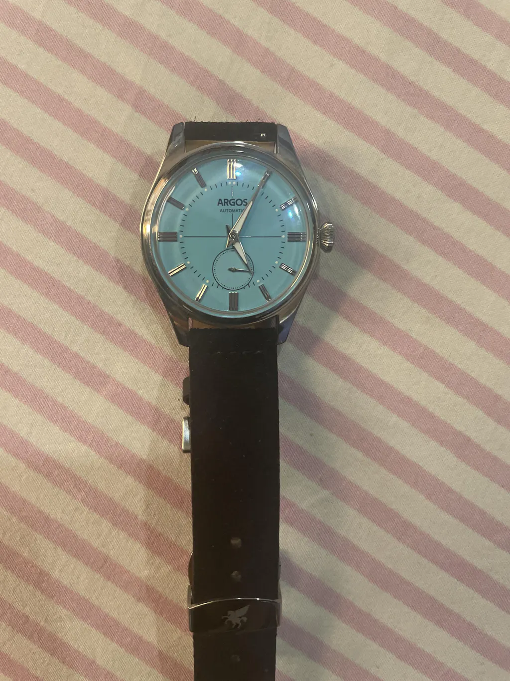 Argos Apollo III - Constellation Blue Gold with Italian Suede Leather Strap