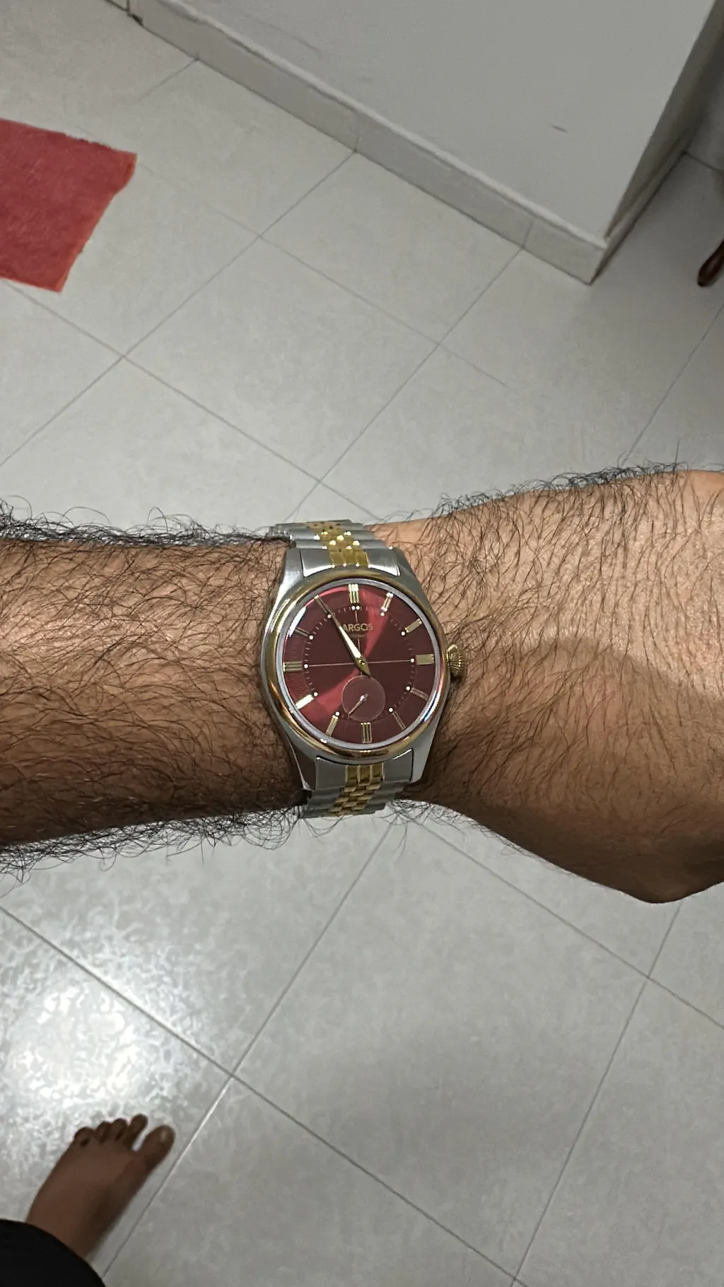 Argos Apollo III Wine Red Gold Two Tone with Golden Jubilee Bracelet