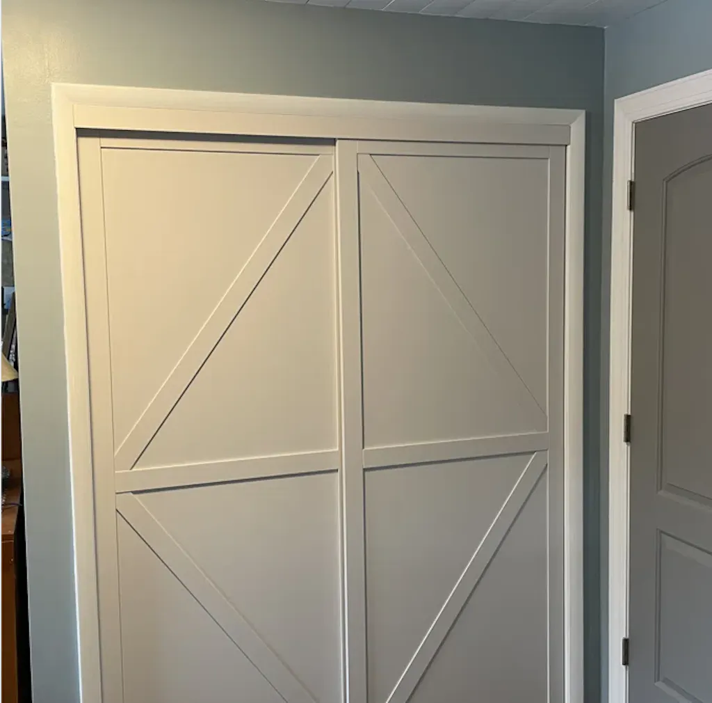 Bypass Sliding Closet Door with Hardware Kit, Solid Core Wood, White, K ...