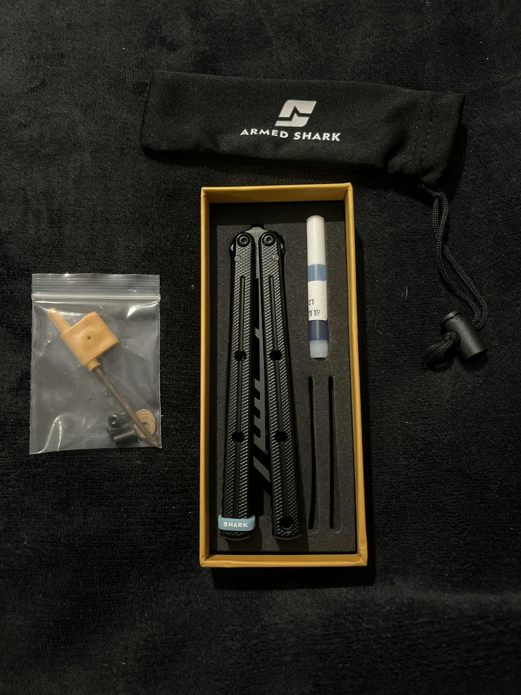 Armed Shark Krake Raken v3 Balisong Trainer Butterfly Knife