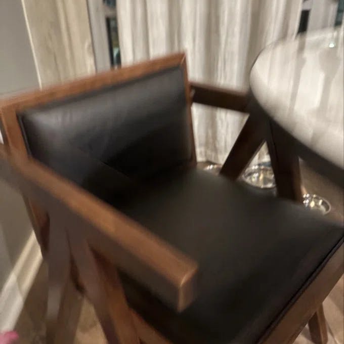 Art Leon Solid Rubberwood Dining Chair Set with Armrest and Leather/ F