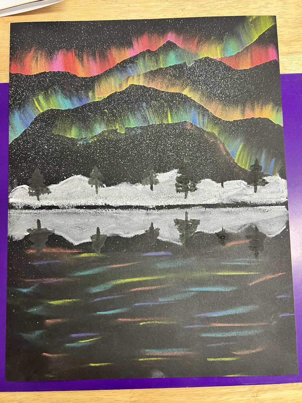 Northern Lights Winter Landscapes | Art Lesson | Digital Download – Art ...