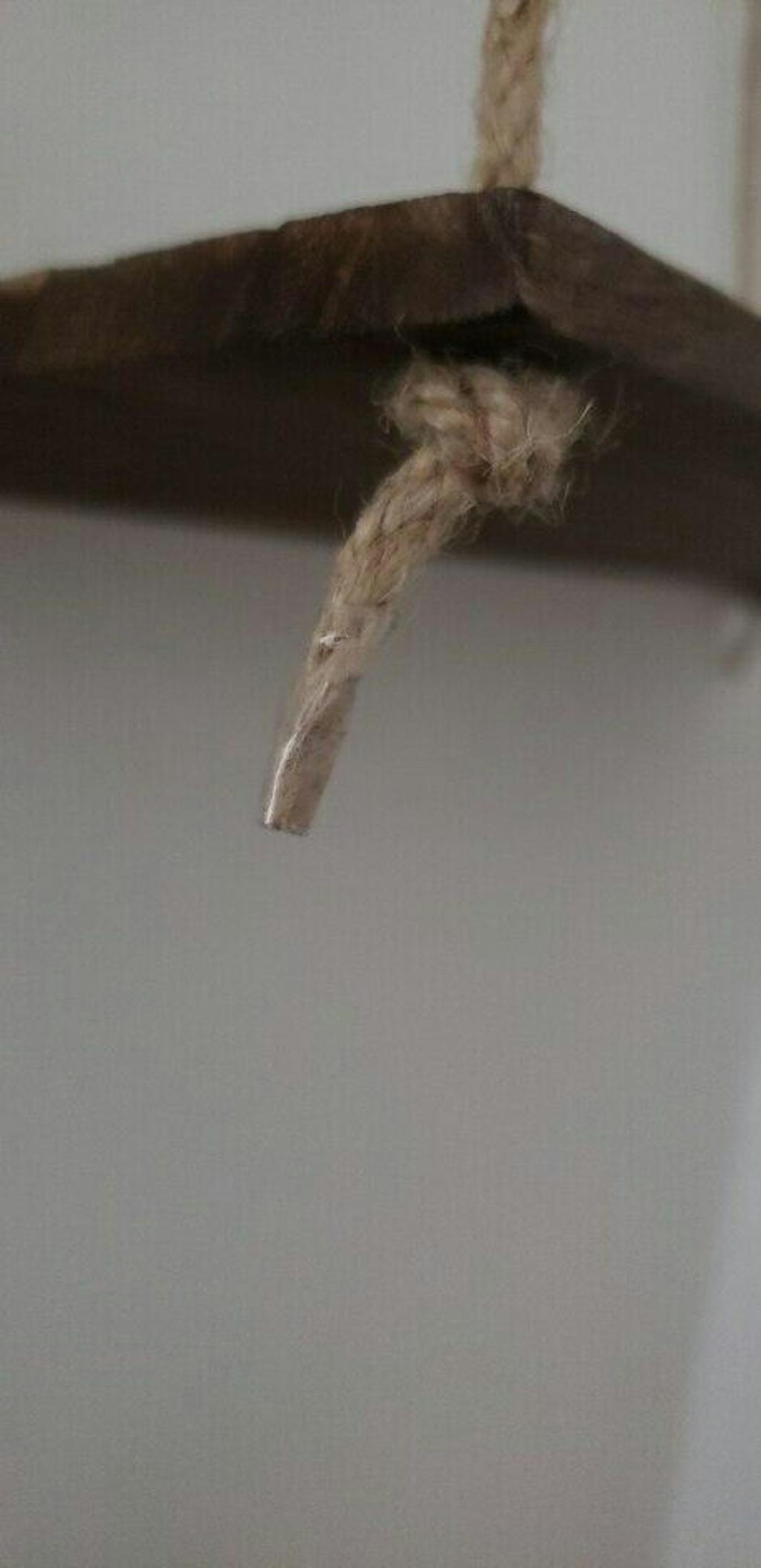 Wooden Rustic Rope Hanging Shelf Floating Wall Bracket Flower Pot ...