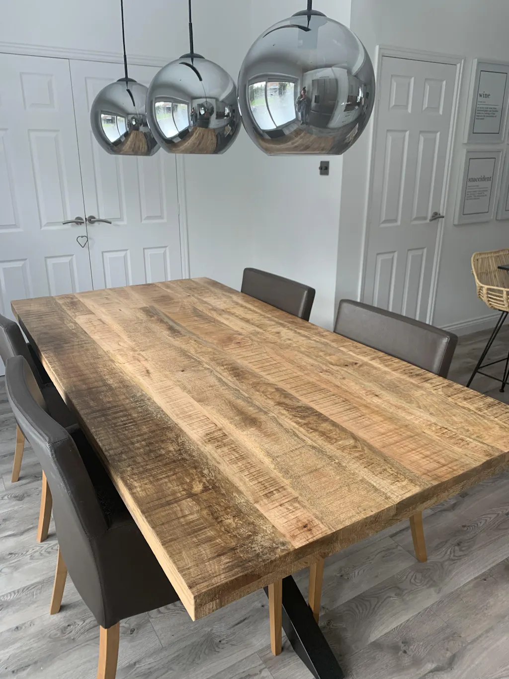 Galaxie Solid Mango Wood Industrial Dining Table with Star Shaped Fram ...