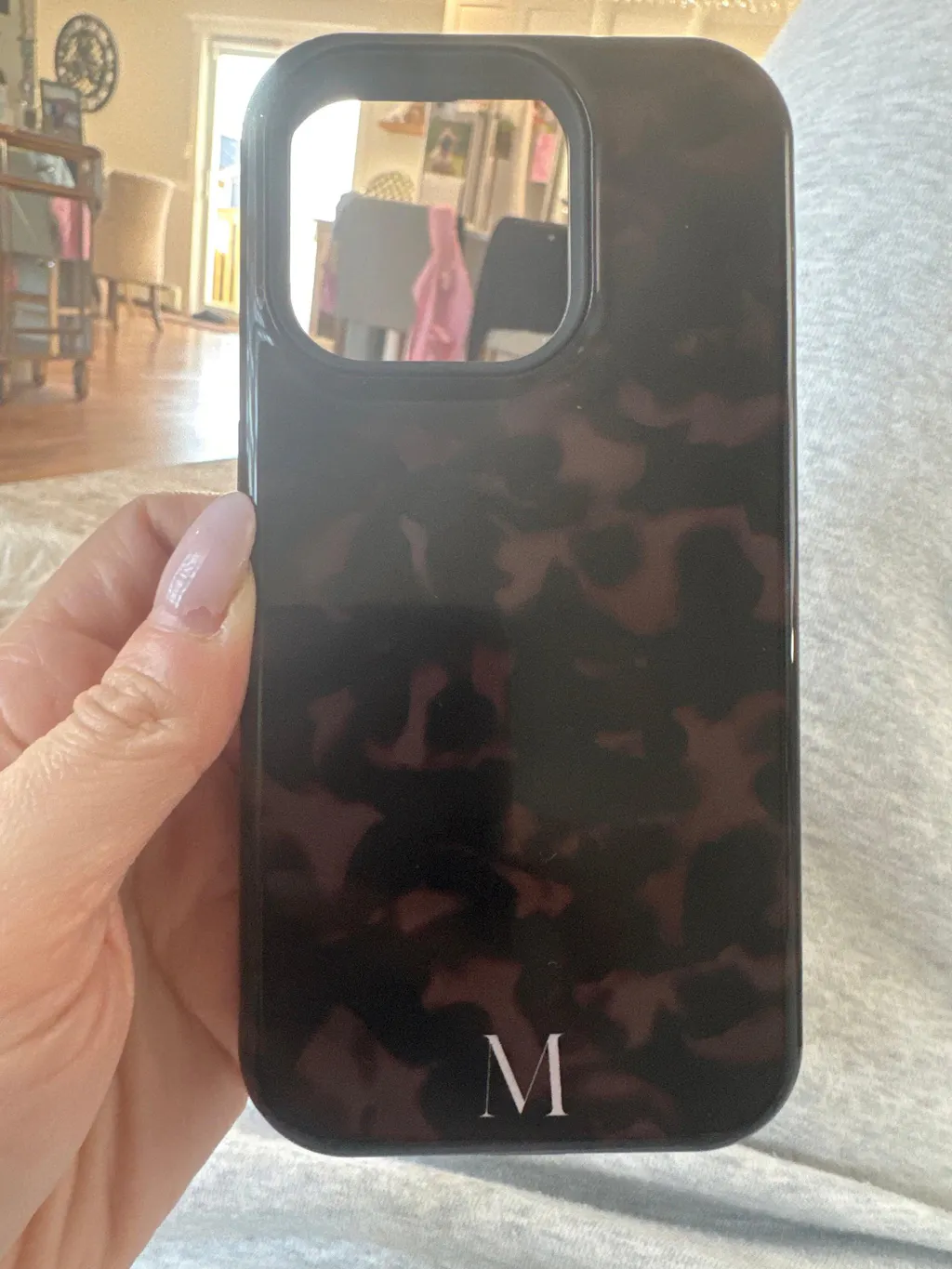 Dark Tortoiseshell Custom Initials iPhone Case | Artisticases