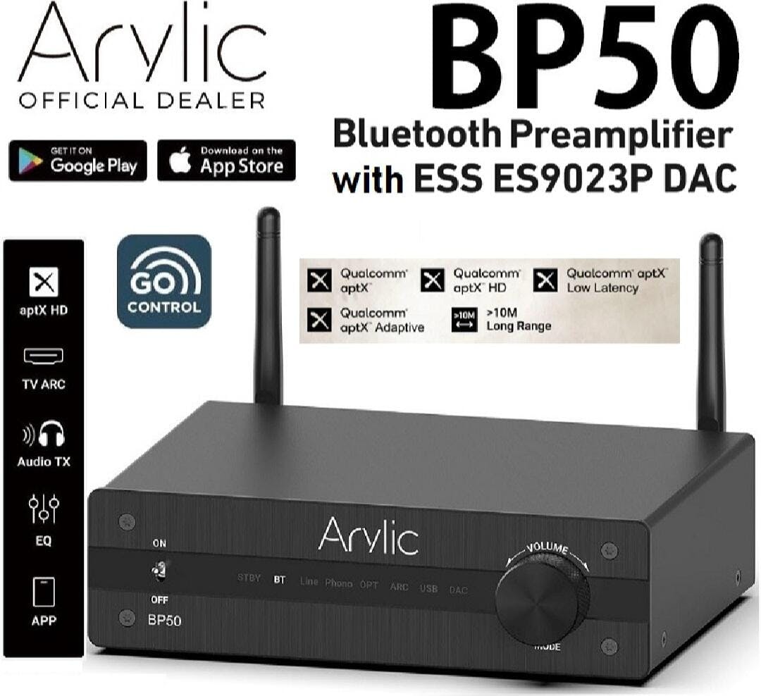 Arylic® BP50 Bluetooth Preamplifier Receiver with Audio Transmitter