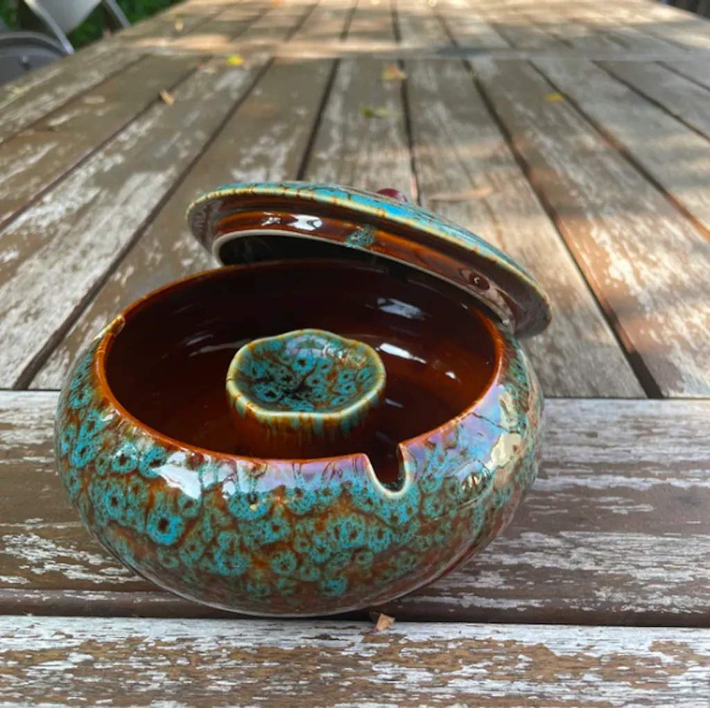 Outdoor Ashtray for Patio with Lid Large Ceramic – Ashtray Planet