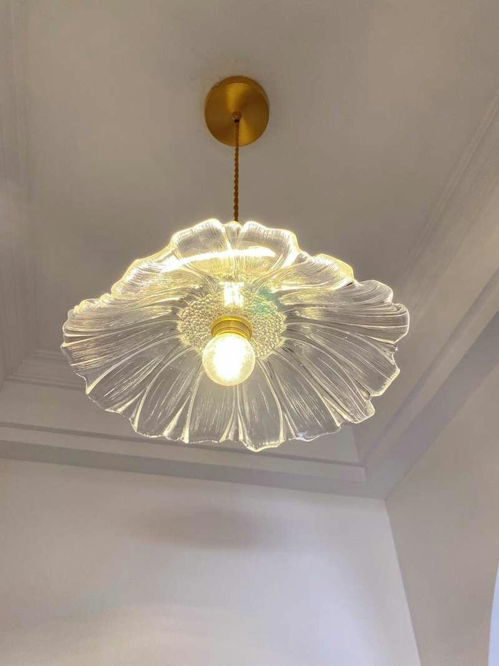 Dennehy Lotus Retro Glass Pendant Light for Living Room – At Ease Home Life