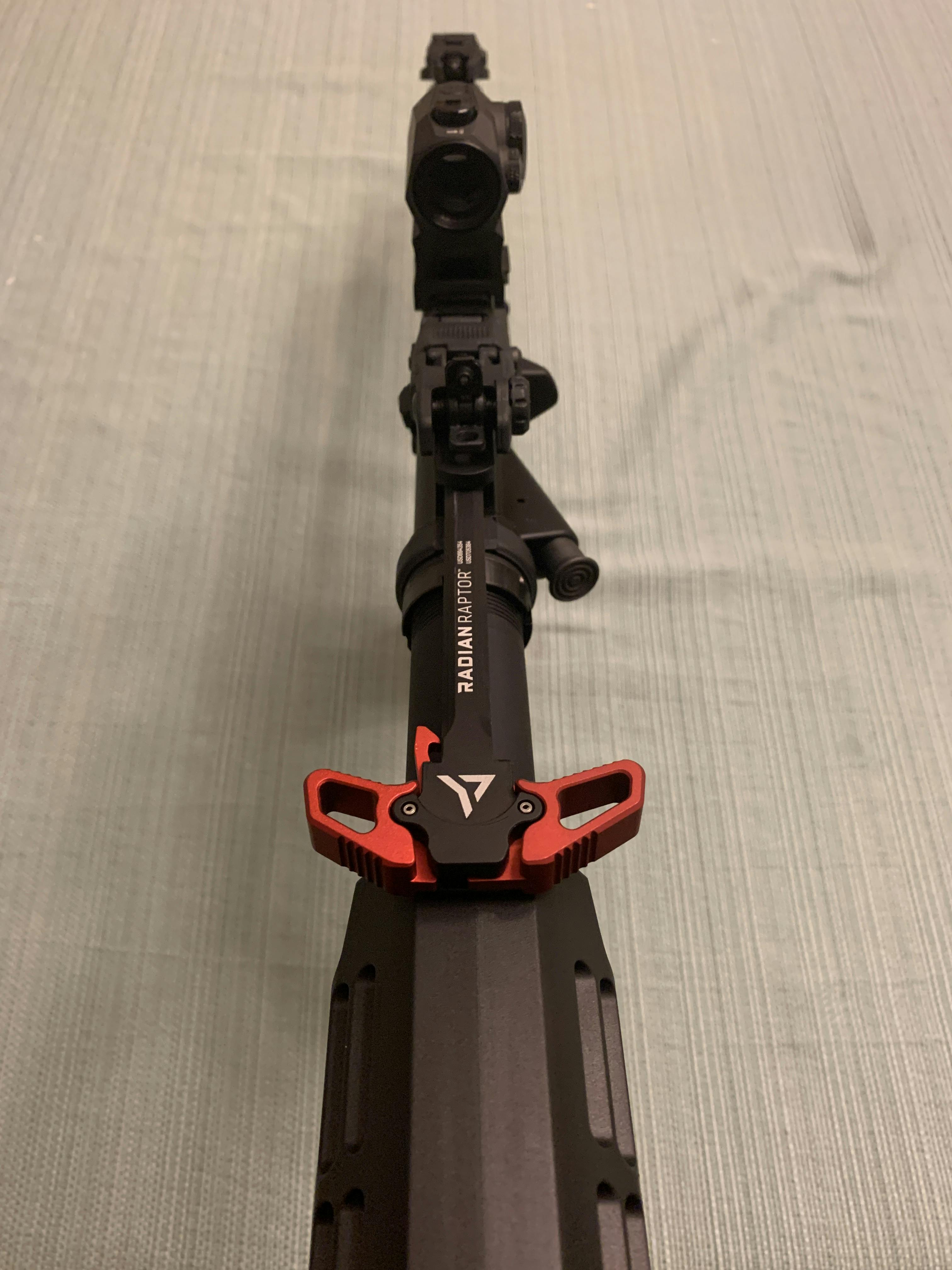 Raptor Charging Handle: Red Radian