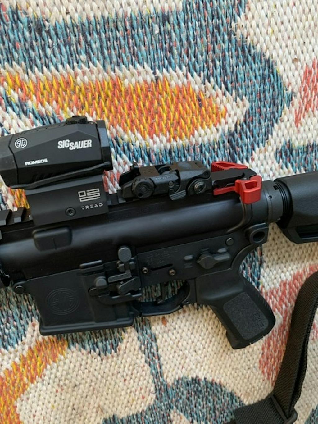 Raptor Charging Handle: Red Radian