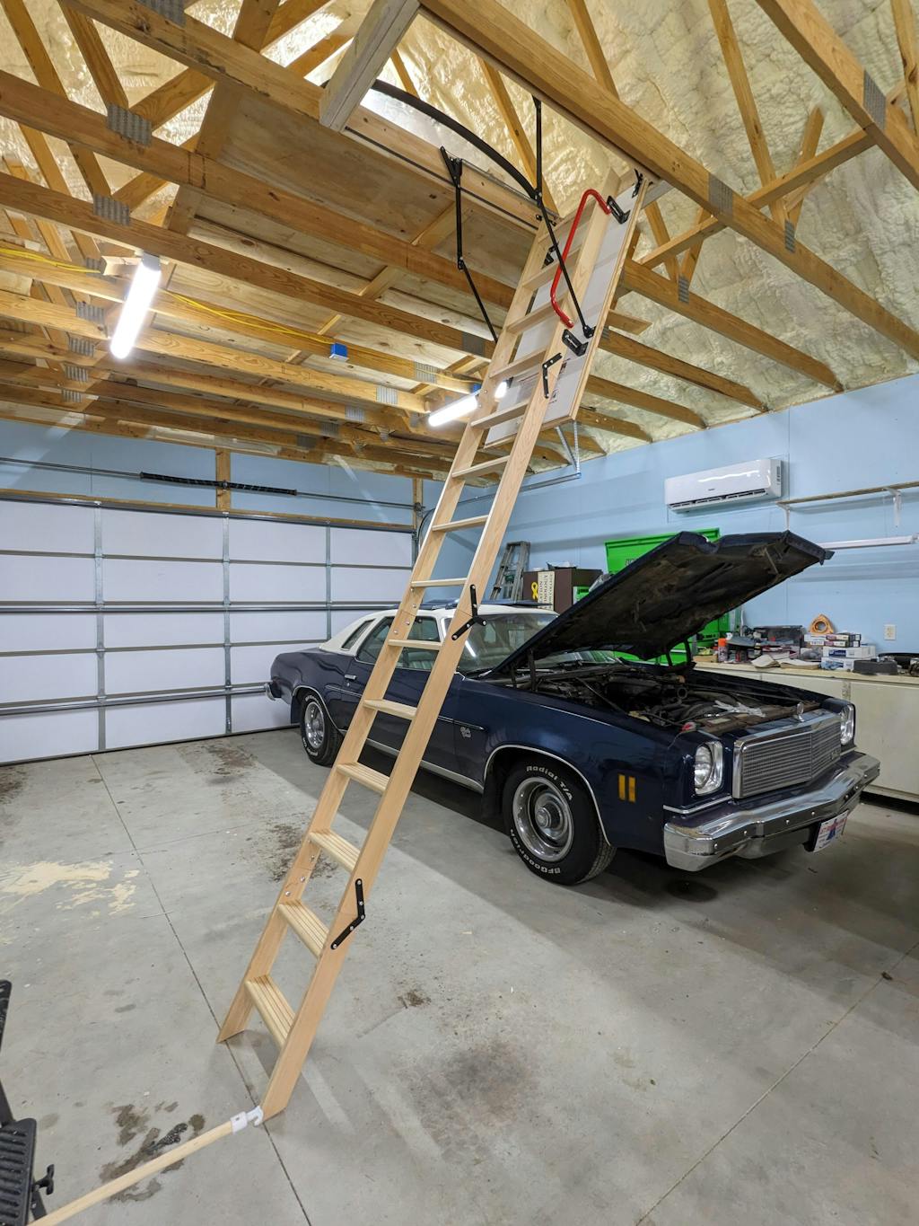 L-ALLE Wooden Attic Ladder 47" x 21.5"- Up to 10.83 feet – attic ...