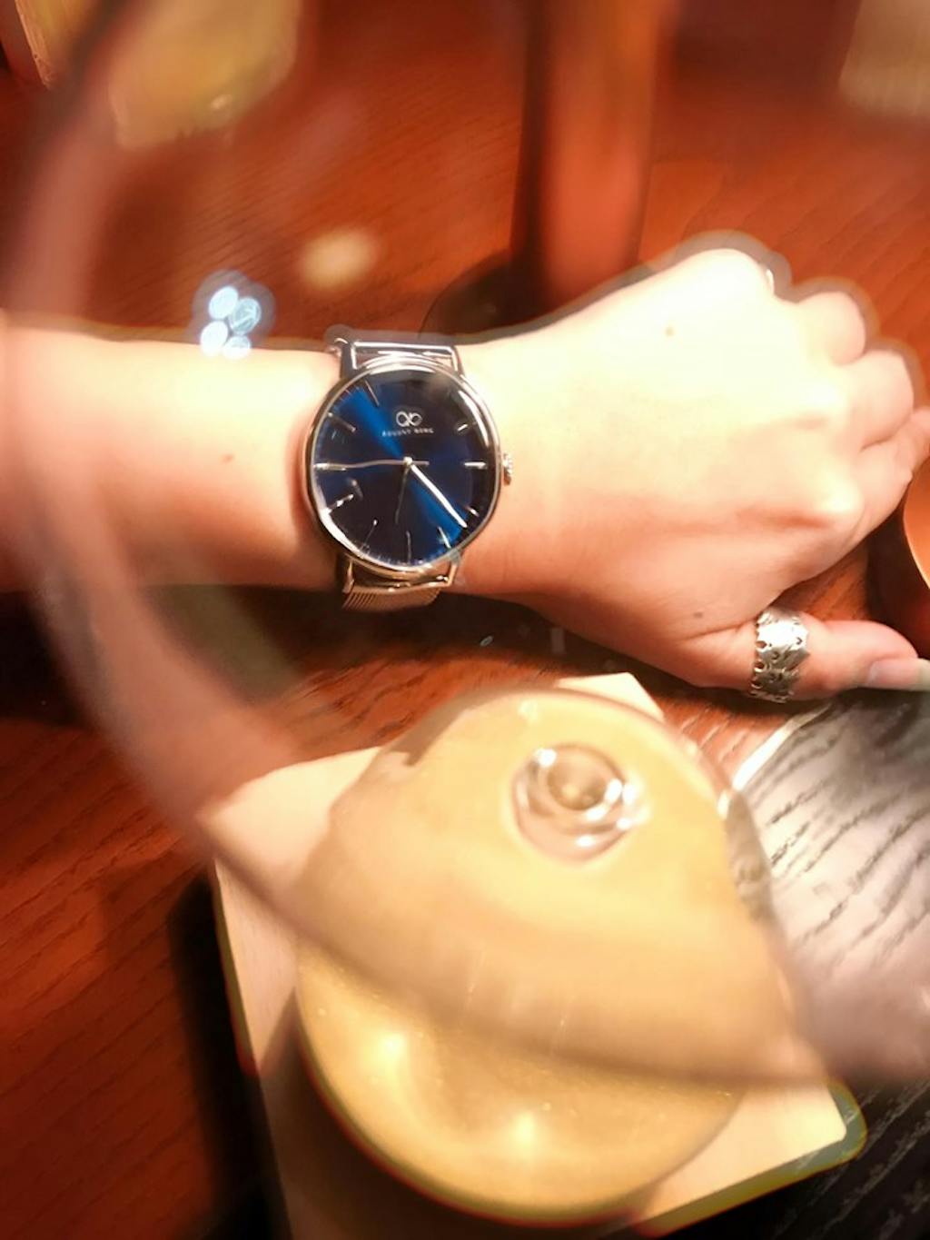 Deep Blue Dial Silver Watch With Blue Strap – August Berg