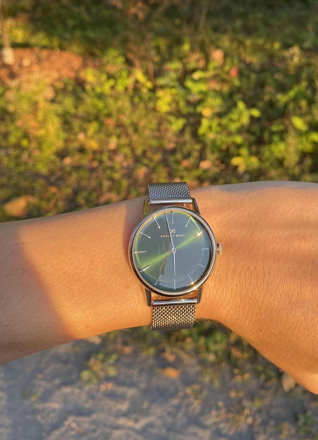 Green Dial Rose Gold Watch With Green Strap – August Berg