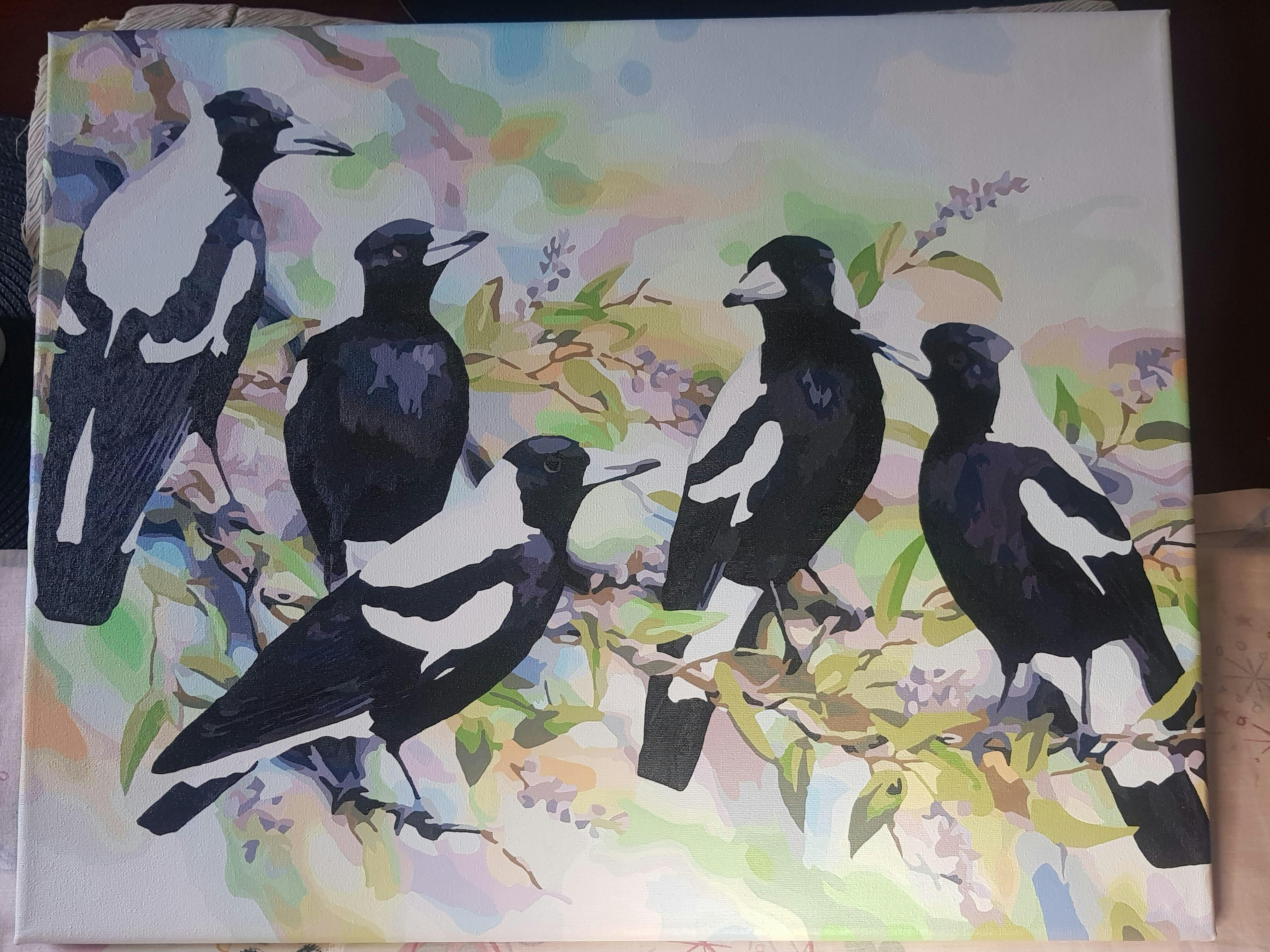 5 Magpies – Australia Paint By Numbers