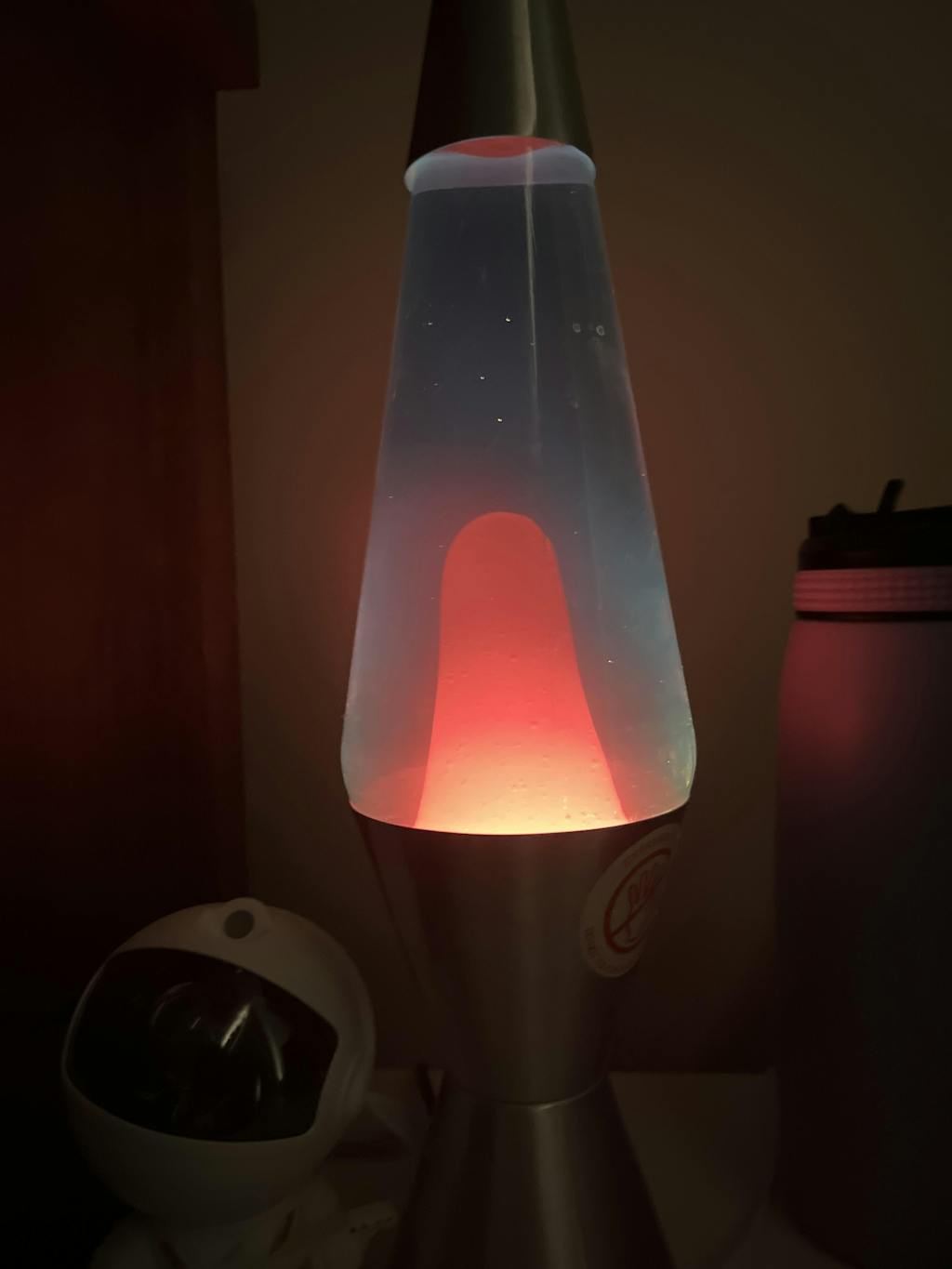 Retro Silver Lava Lamp Blue/Red Wax - 37cm — Australian Geographic
