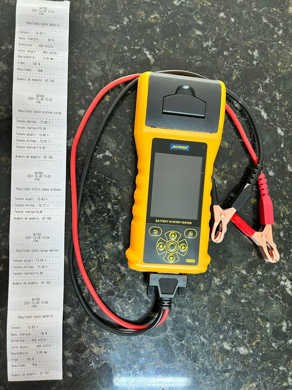 AUTOOL BT760 Battery Load Tester with Printer