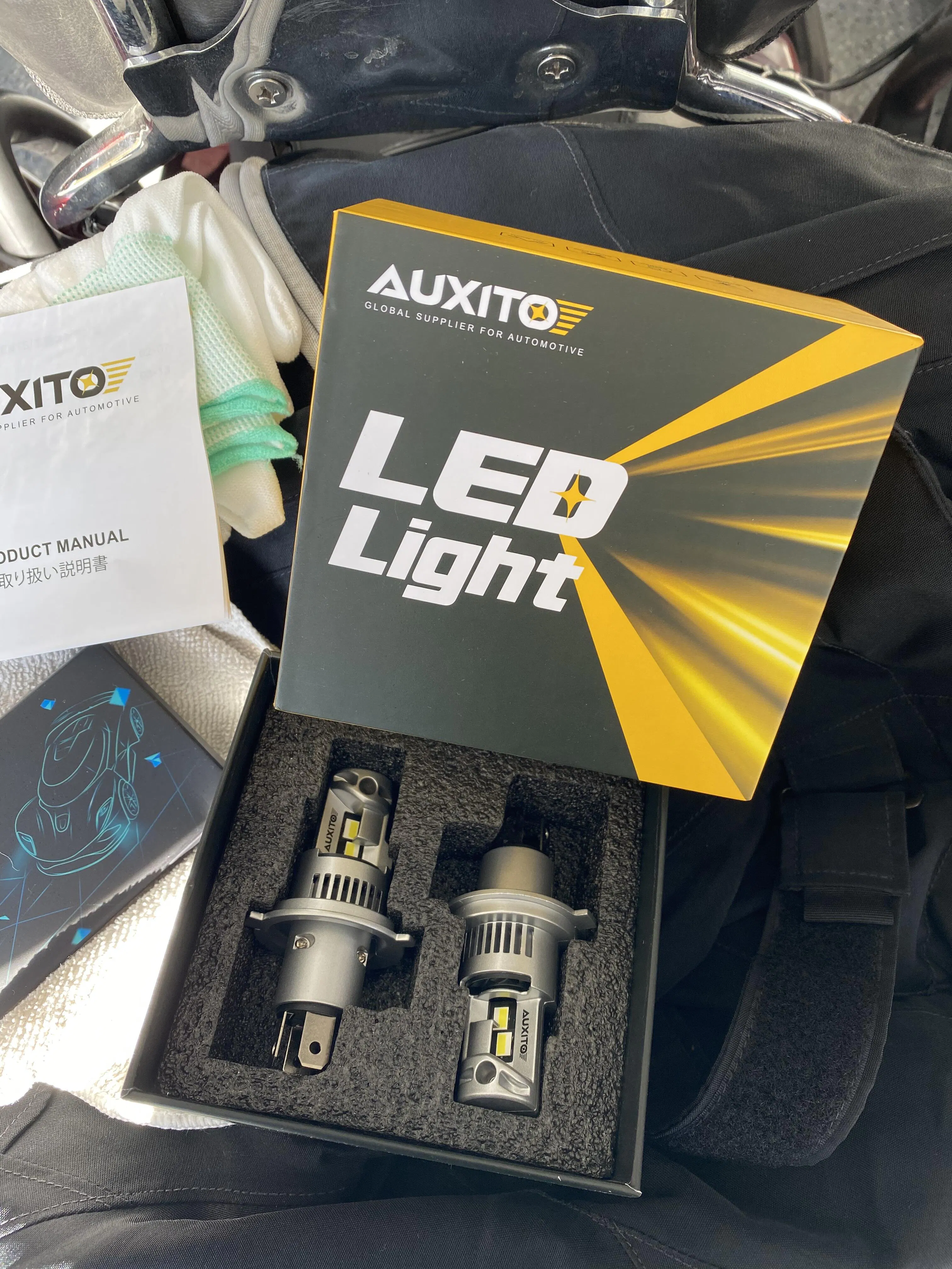 Auxito H4 Hb2 9003 Led Headlight Bulb With Fan 100w 20000lm 6000k Whi