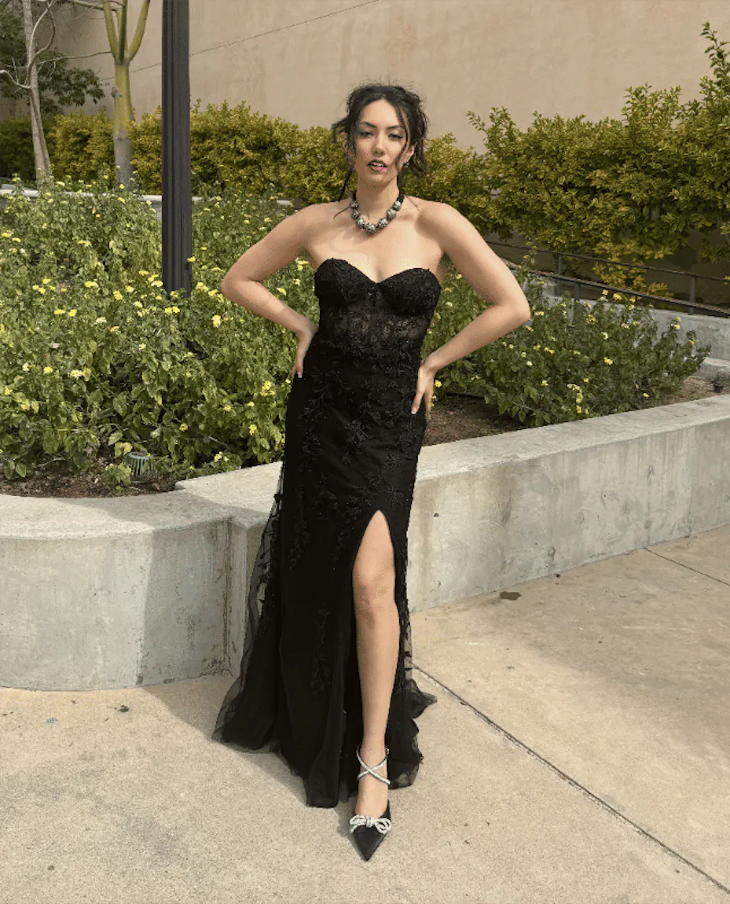 BABARONI Lace Tulle Black Prom Dresses Sheath/Column Sweetheart ...