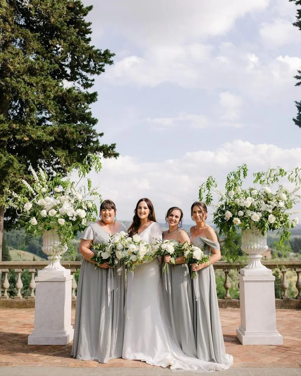 Off the Shoulder Empire Bridesmaid Dresses Dusty Sage – BABARONI