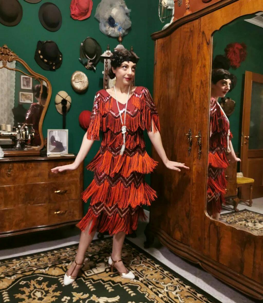 Shop 1920s Dresses - Tiered Fringe Sequin Dress | BABEYOND