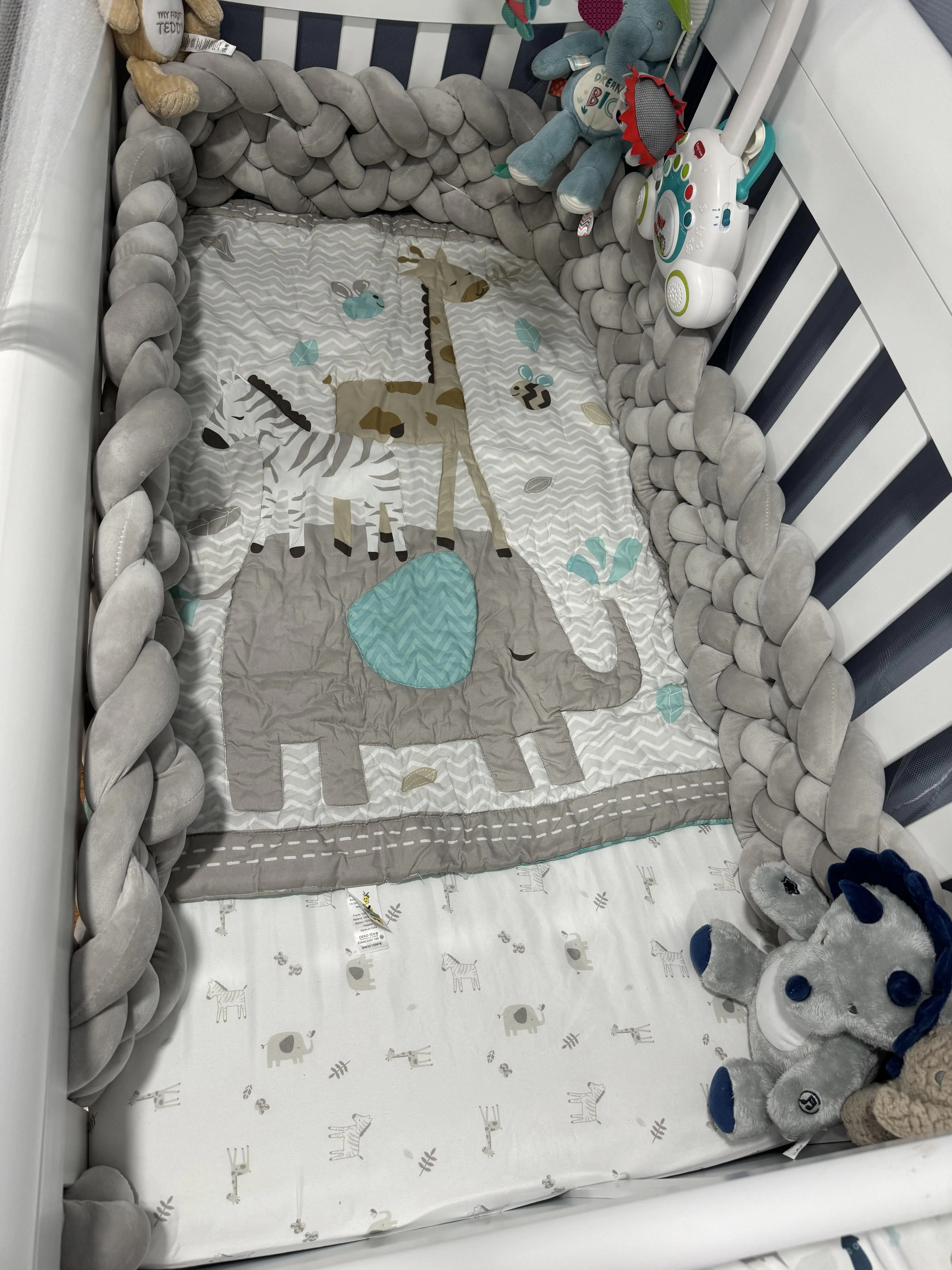 Six strands braided crib bumper – Baby Braidz