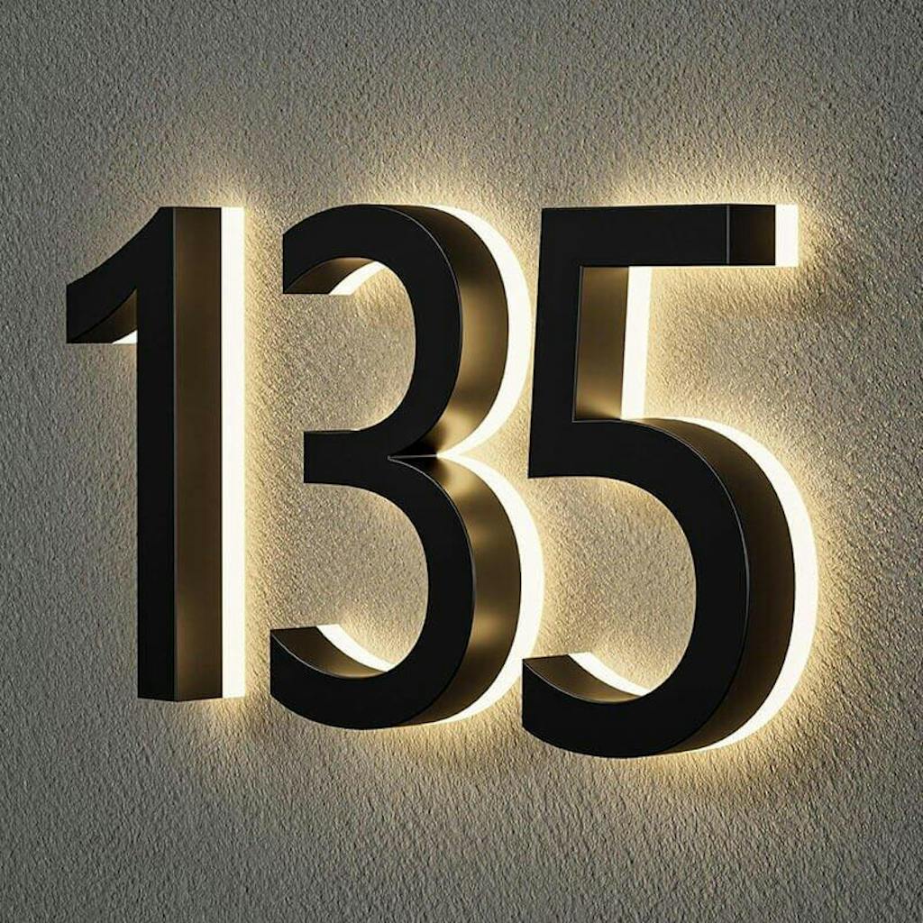 Solar Backlit House Numbers Led Lighted House Number Sign – BacklitLEDsign