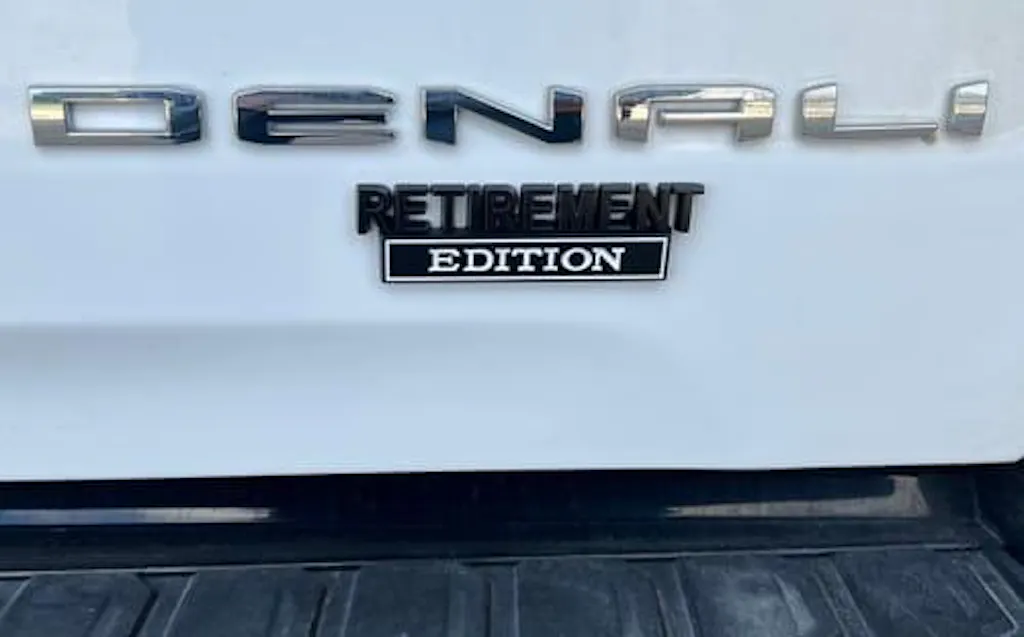 RETIREMENT Edition Metal Emblem Car Badge – Badgeslide