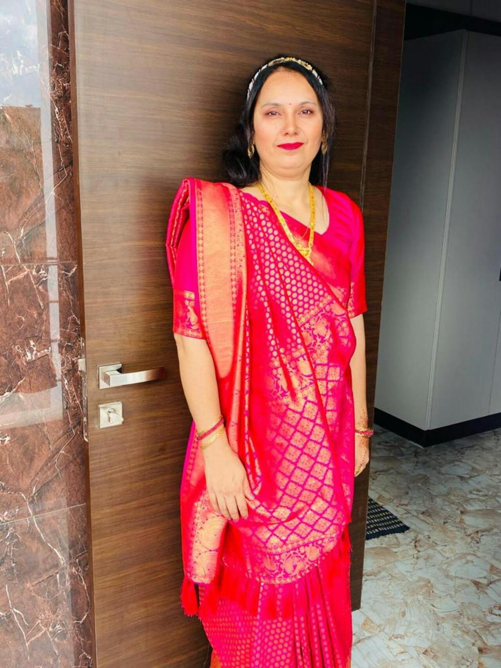 Fuscia Pink Bandhani Design Silk Saree With Embroidery Work Blouse fuscia-pink-bandhani-design-silk-saree-with-embroidery-work-blouse