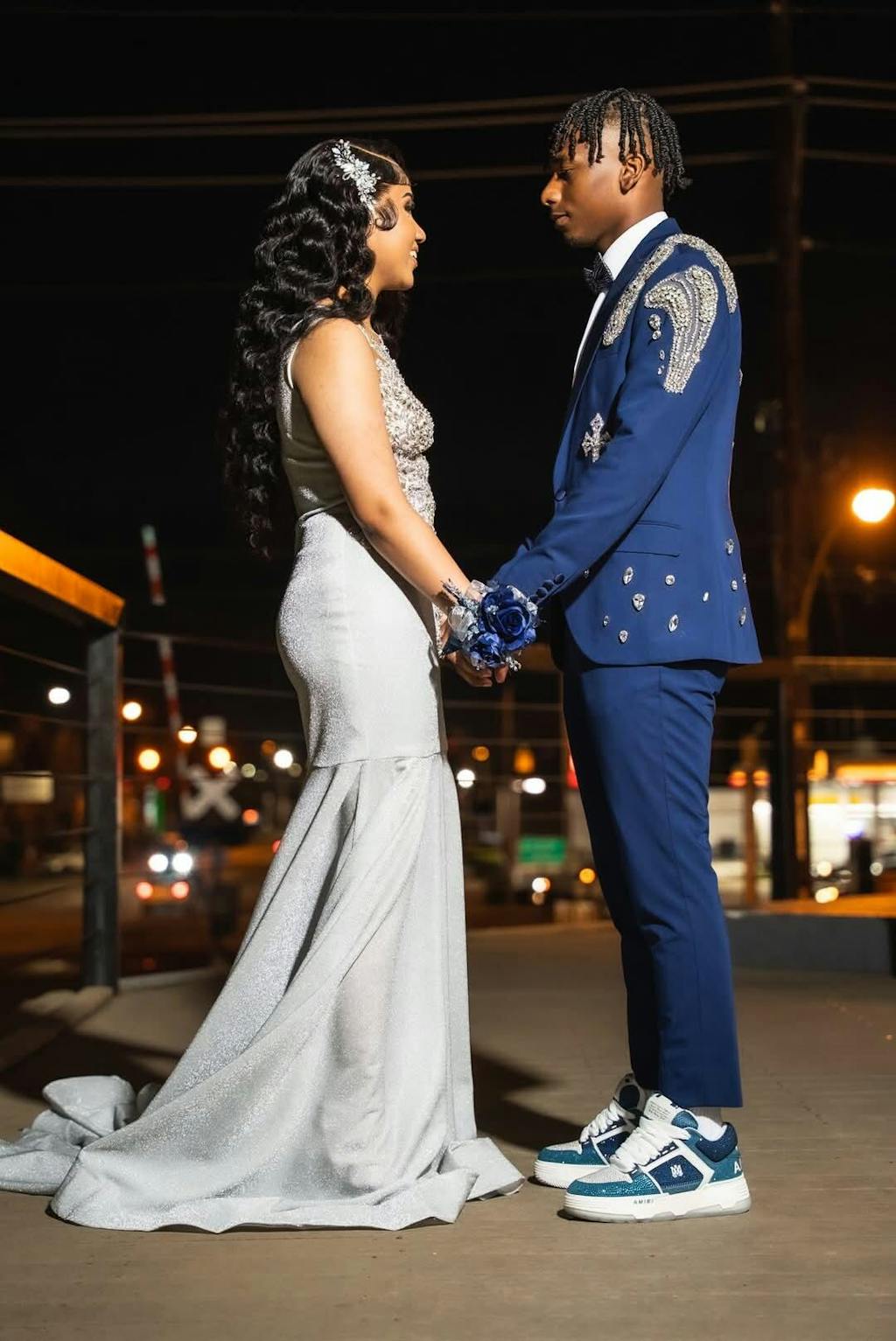 Royal Blue Round neck Mermaid Court Train Prom Dresses – Ballbella