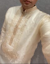 Pina Organza Premium Golden Barong Tagalog with Lining - Juan - JS120