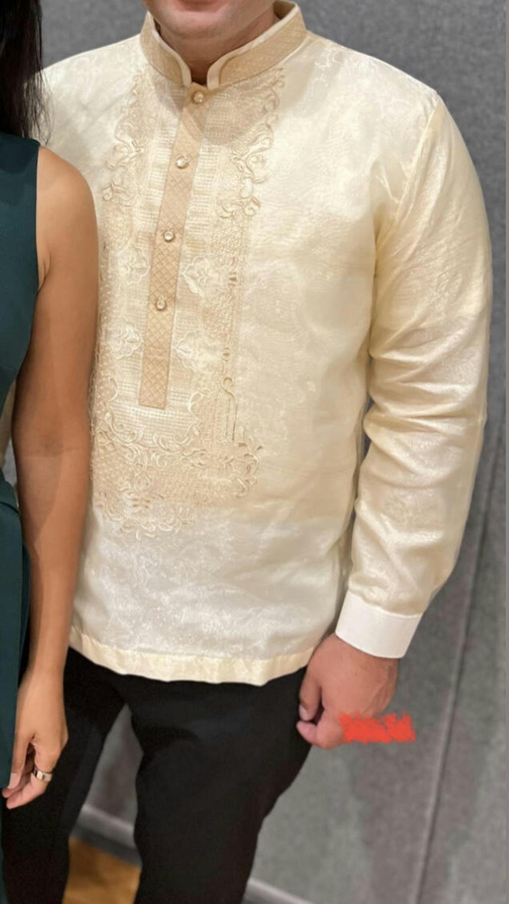 Pina Organza Premium Golden Barong Tagalog with Lining - Juan - JS120