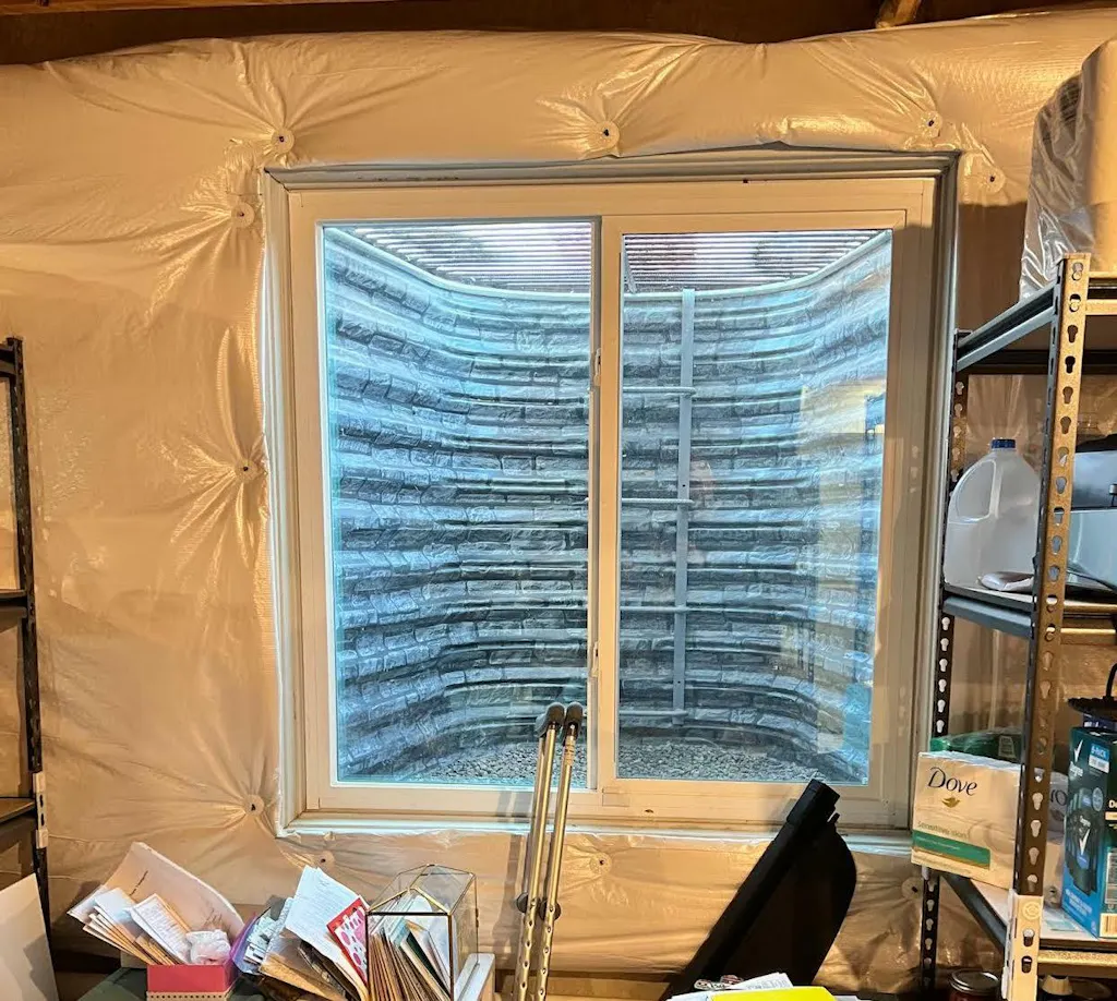 Tilt & Turn Basement Egress Window System - Stacked Stone Well ...