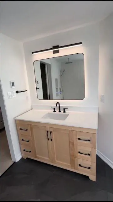 Natural Wood Bathroom Vanity 72" - Monaco 72" Vanity Set