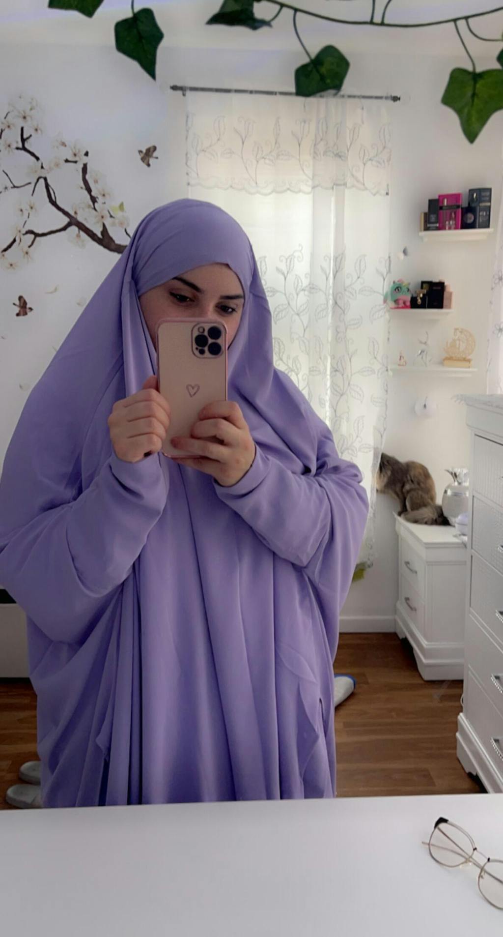 BAZAR AL HAYA | Hoor Two Piece Jilbab With Skirt- Wool Peach Long ...