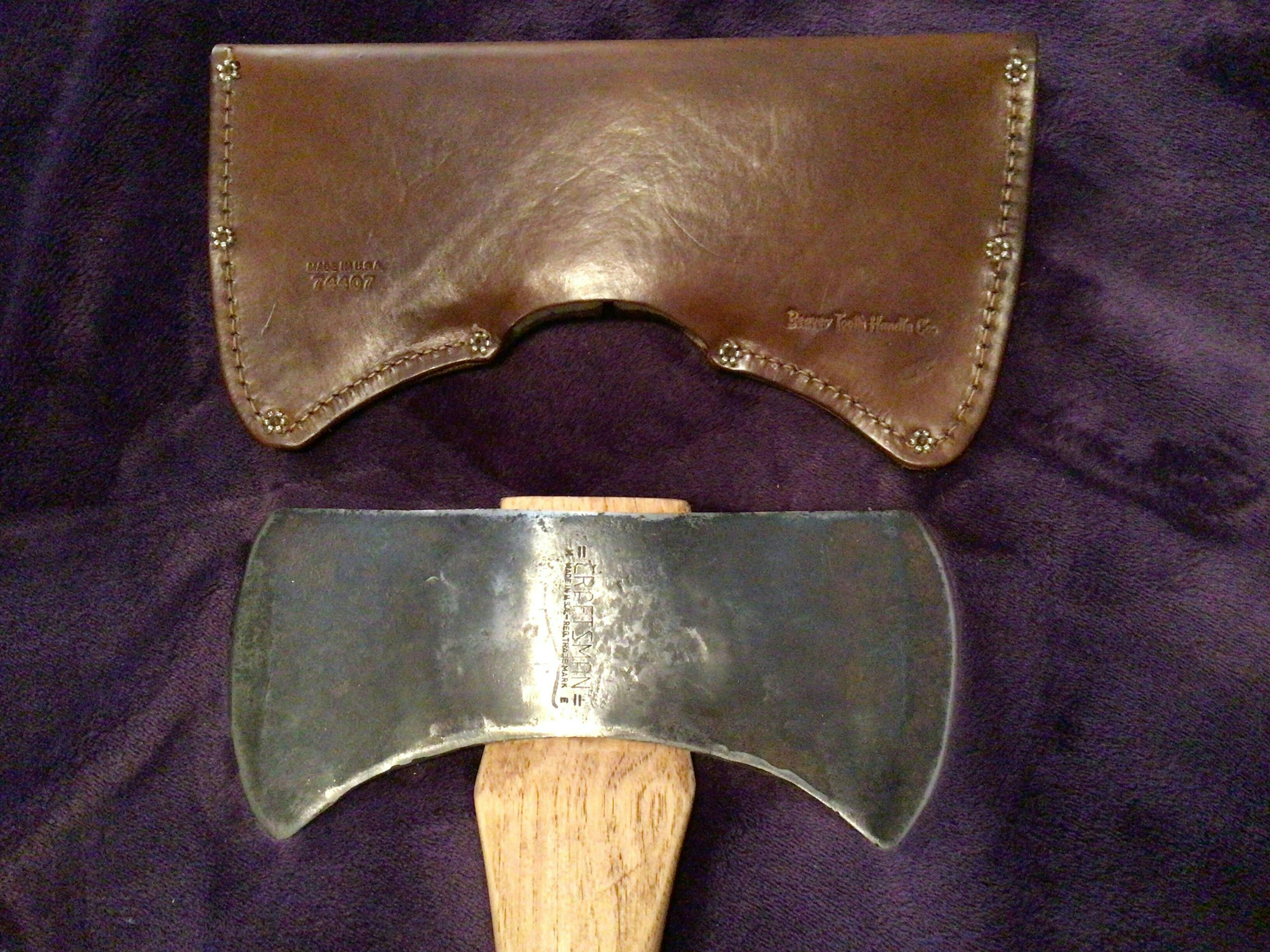 Double Bit Axe Sheath Top Grain Leather 3.5 + lbs. Full size | Beaver ...