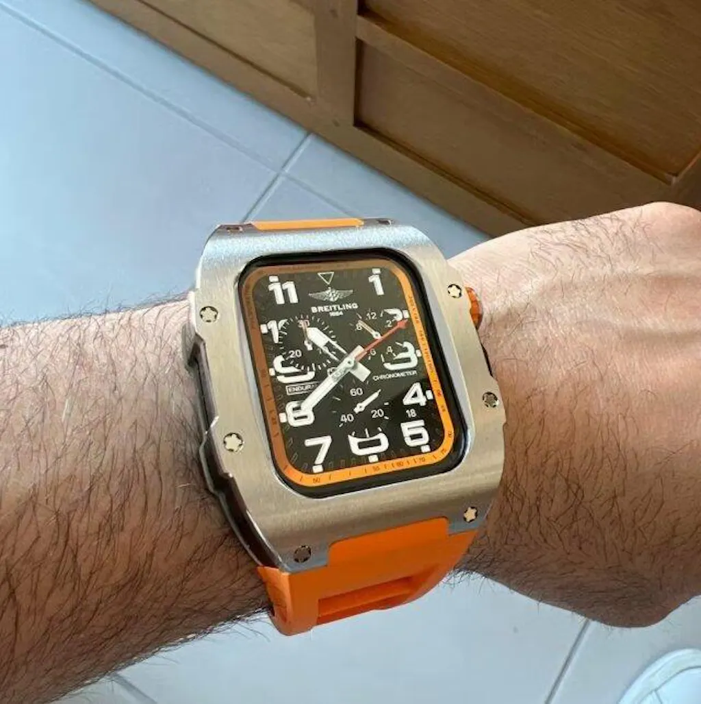 316 Stainless Steel Luxury Apple Watch Series 46MM Case | Beeasy