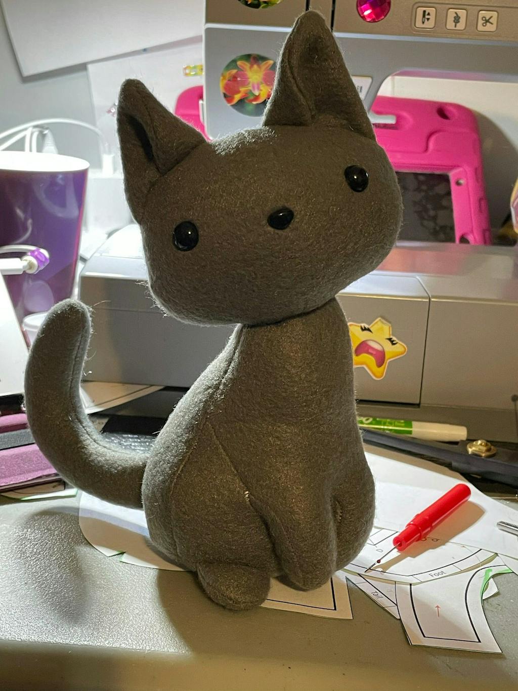 Sitting Kitty Cat Stuffed Animal Sewing Pattern, PDF Plush Pattern - D ...