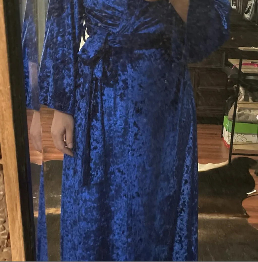Velvet Velour robe blue women | BellaDonnaUa Handmade ️