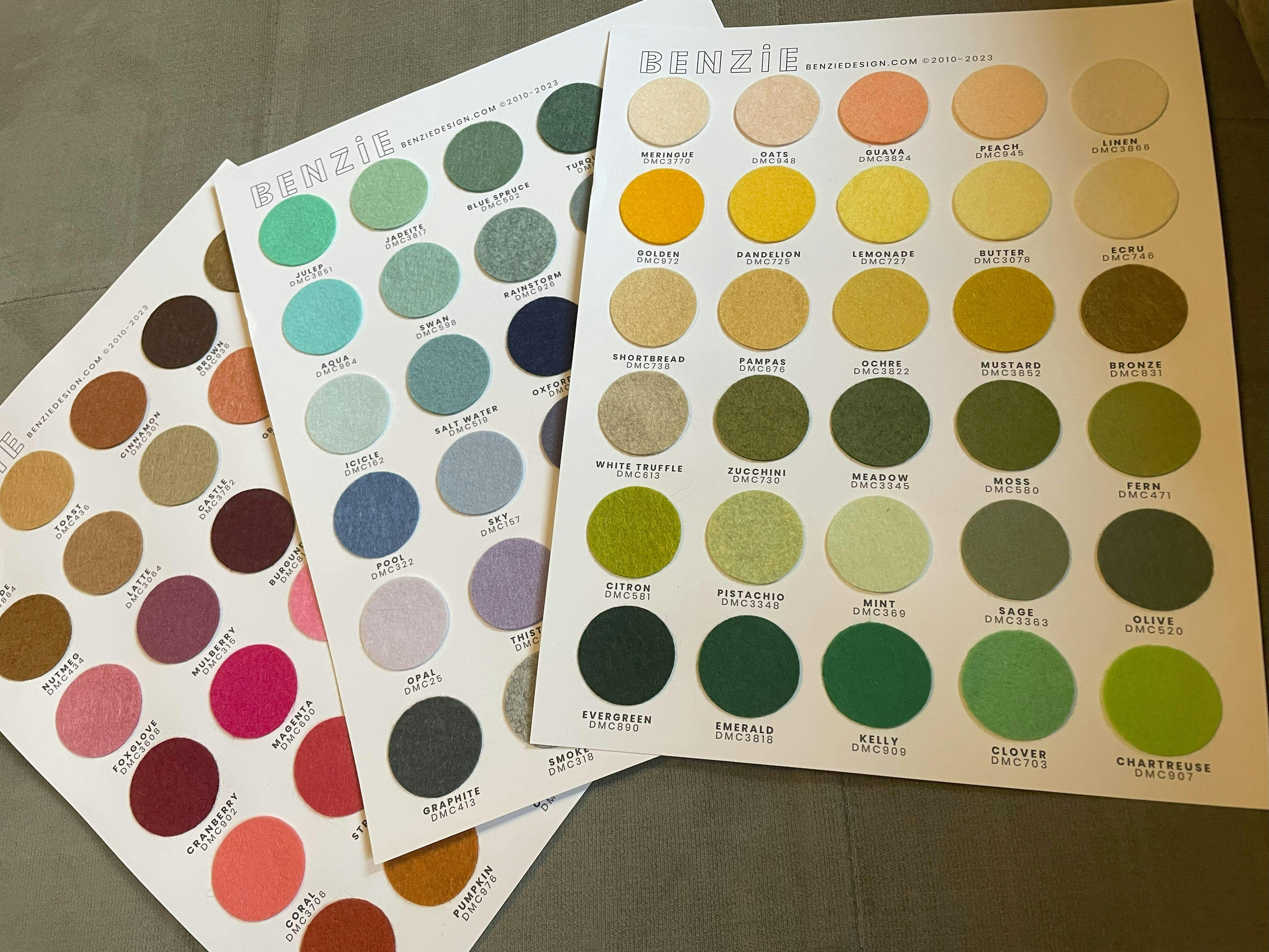 Wool Blend Felt Swatch Chart – Benzie Design