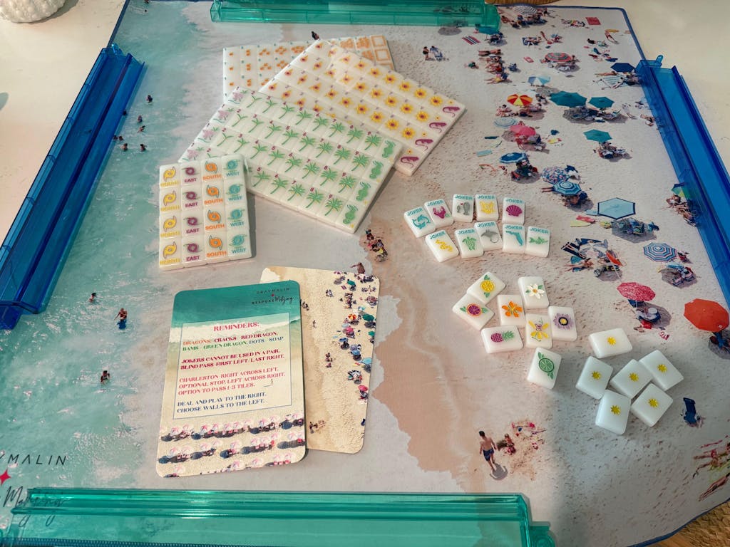 Bespoke Mahjong X Gray Malin Beach Club Mahjong Tiles - Ocean Blue